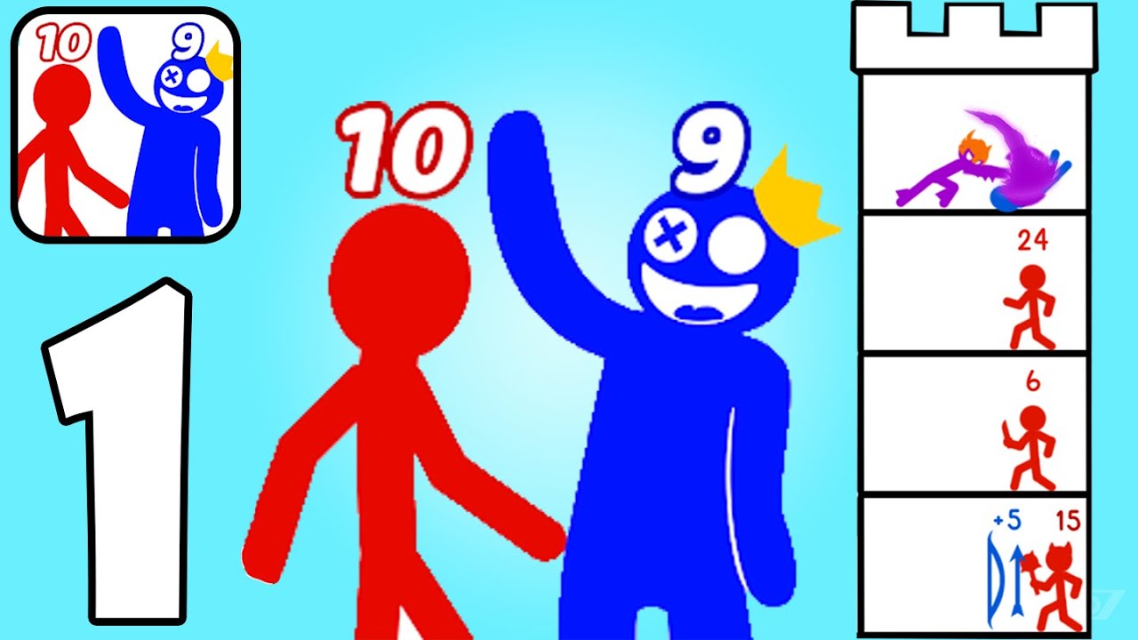 STICK TOWER BATTLE HERO WAR : Walkthrough Gameplay Part 1 - Tutorial ...