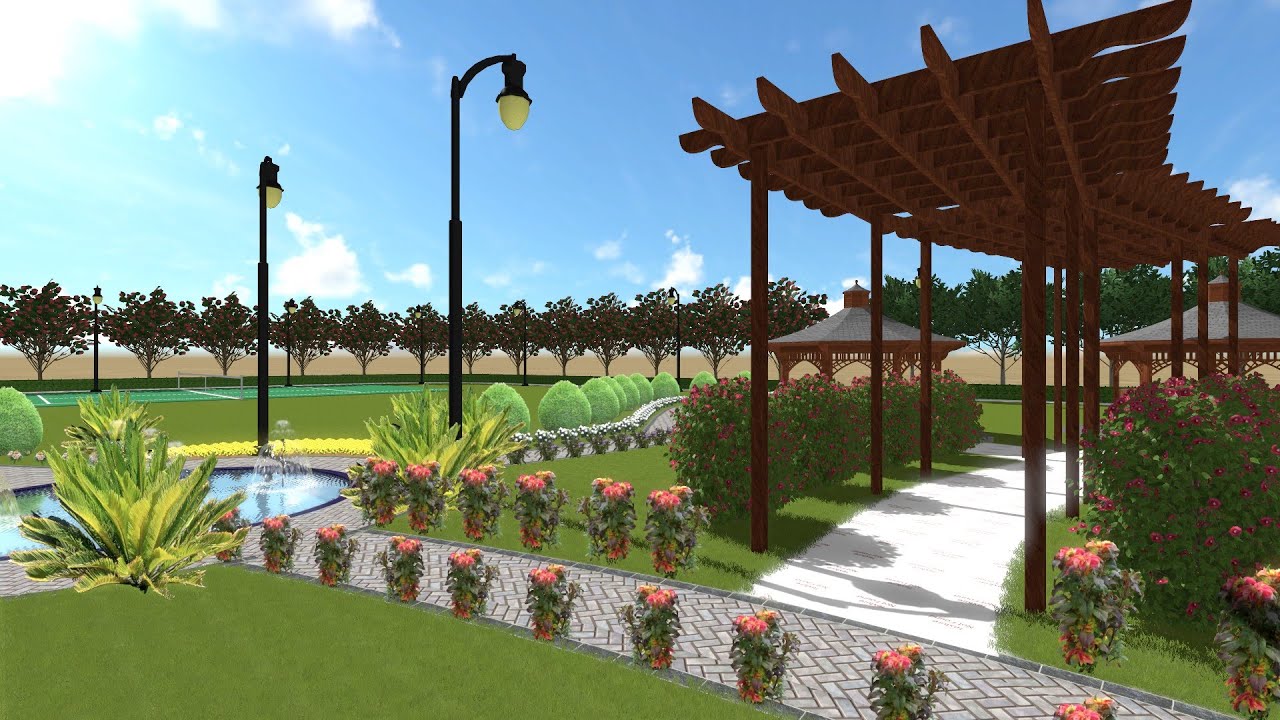 3D Landscape Design of a Community Public Park #landscapedesign ...