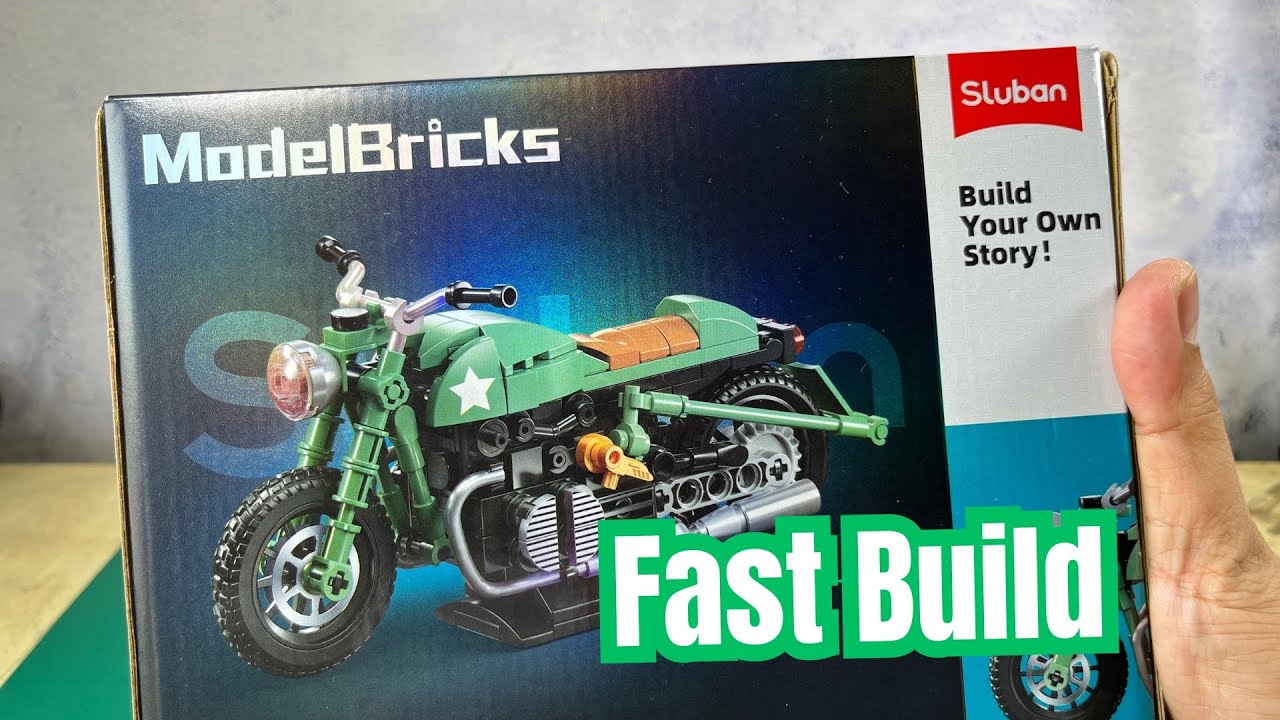 Sluban Motorcycle Model Bricks R75MS 1/12 Scale #fastbuild - YouTube