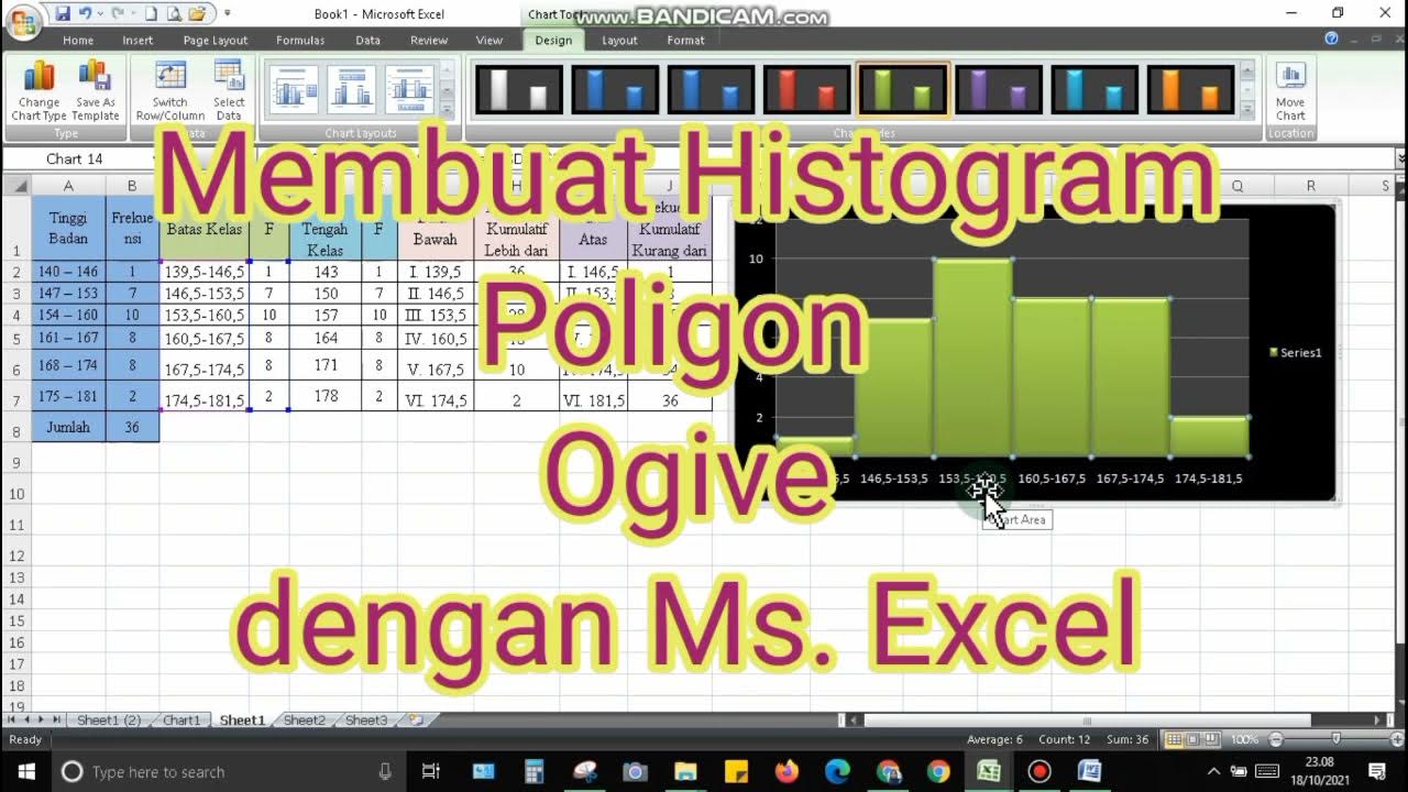 Membuat Histogram, Poligon dan Ogive dg Ms. Excel - YouTube