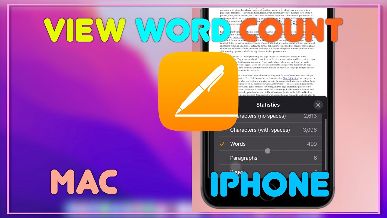 How to see word count in Pages on Mac and iPhone - YouTube