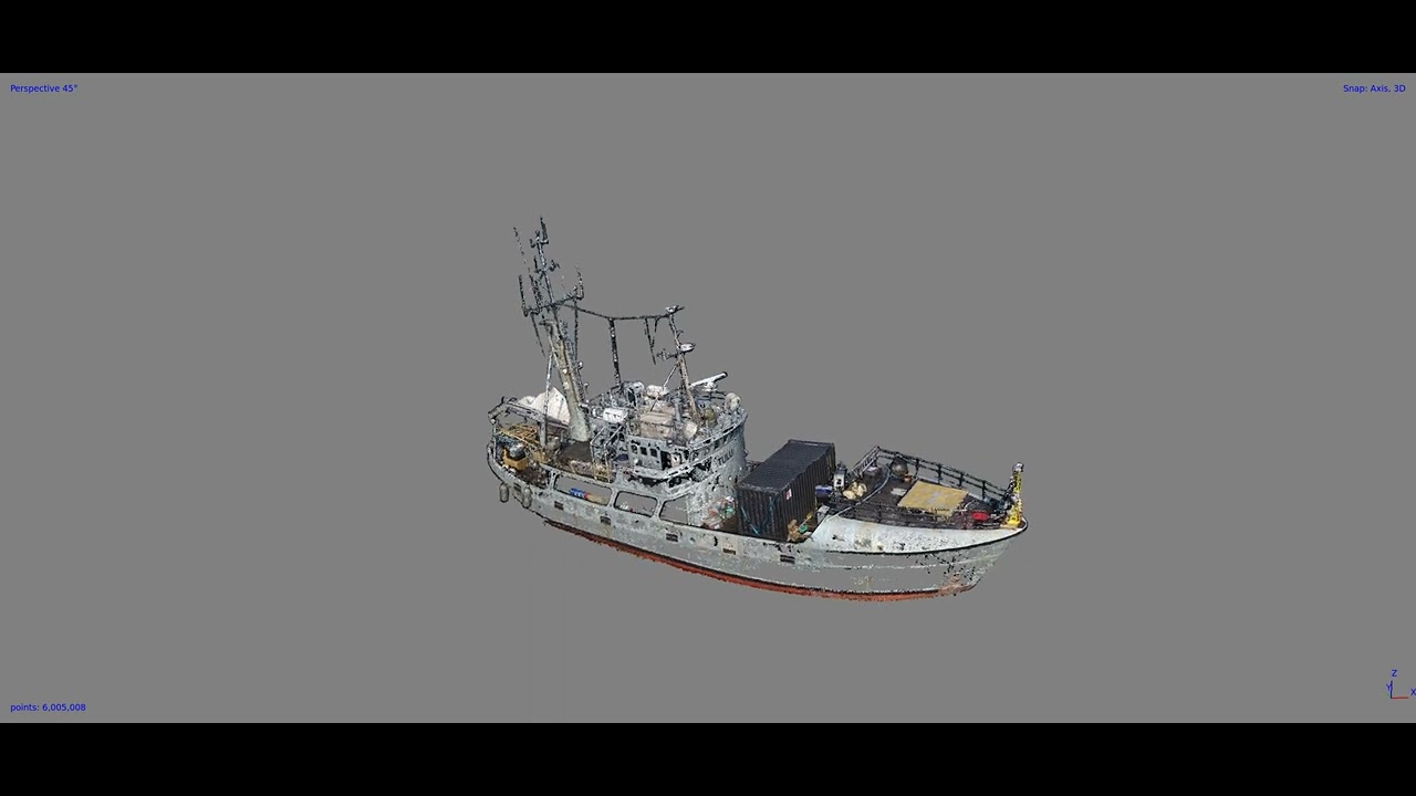 3D point cloud of a moving ship - YouTube