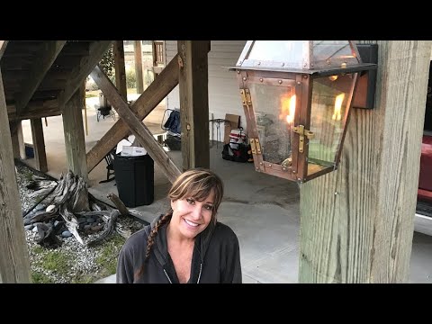 Installing a propane gas lantern and 100 pound tank.. - YouTube