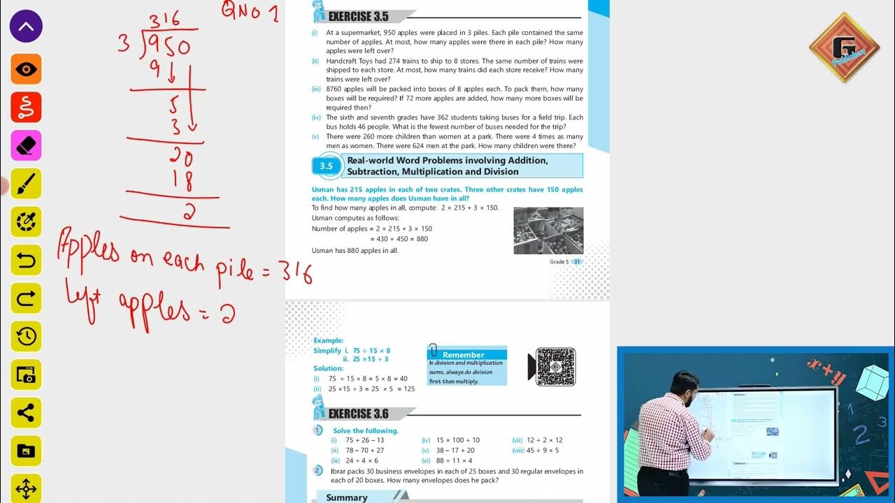 Gohar Skill Up Mathematics 5|Unit 3|Lec 8|Real-World Word Problems|Exercise 3.5 - YouTube