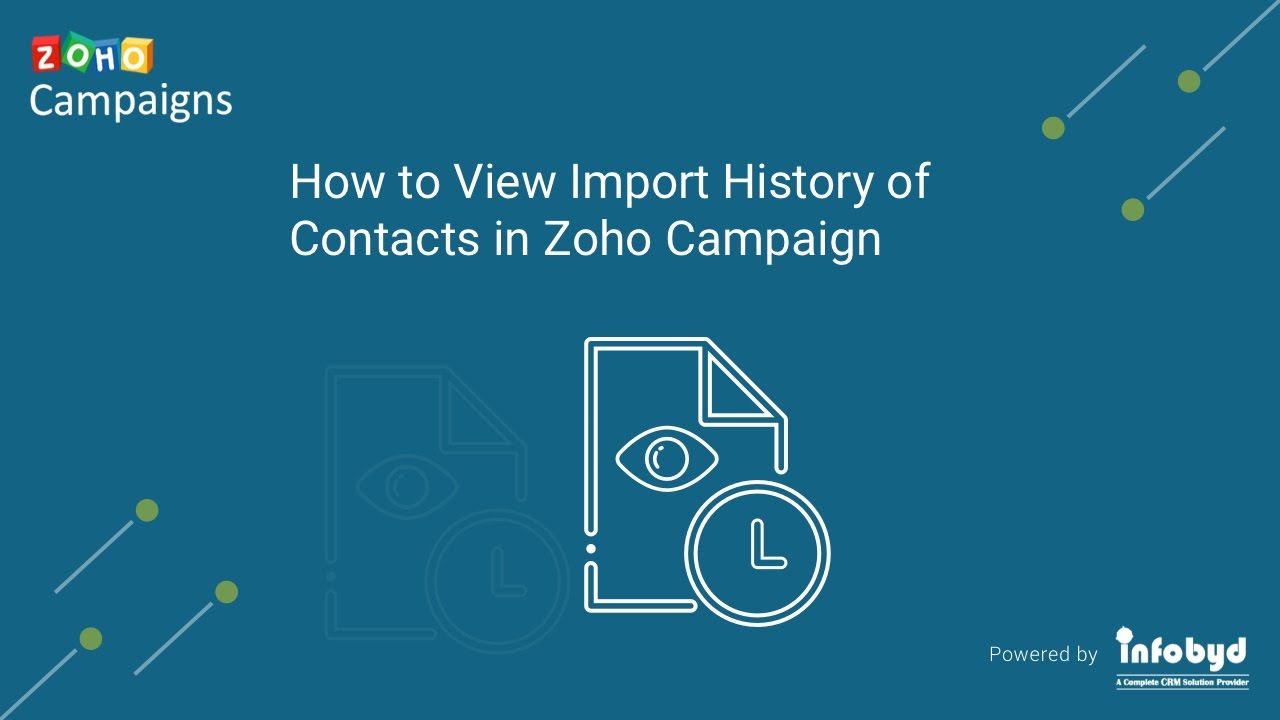 How to View Import History of Contacts in Zoho Campaign - YouTube