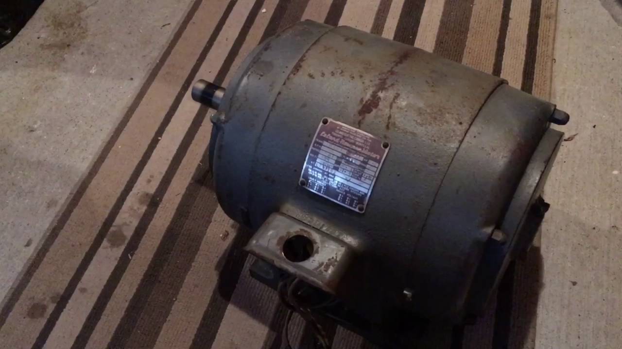 7.5hp Leland-Newman Motor 3 phase 3600rpm - YouTube