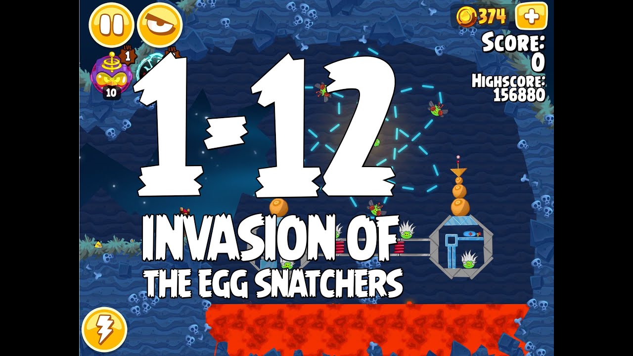Angry Birds Seasons Invasion of the Egg Snatchers 1-12 Walkthrough 3 Star - YouTube
