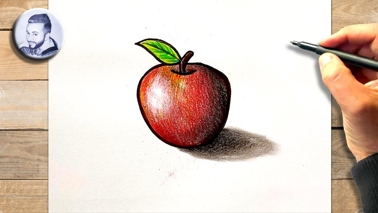 Tuto comment dessiner une pomme en 3d - YouTube