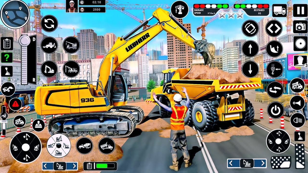 Real JCB Highway Road Construction 3D - City Excavator Loading ...