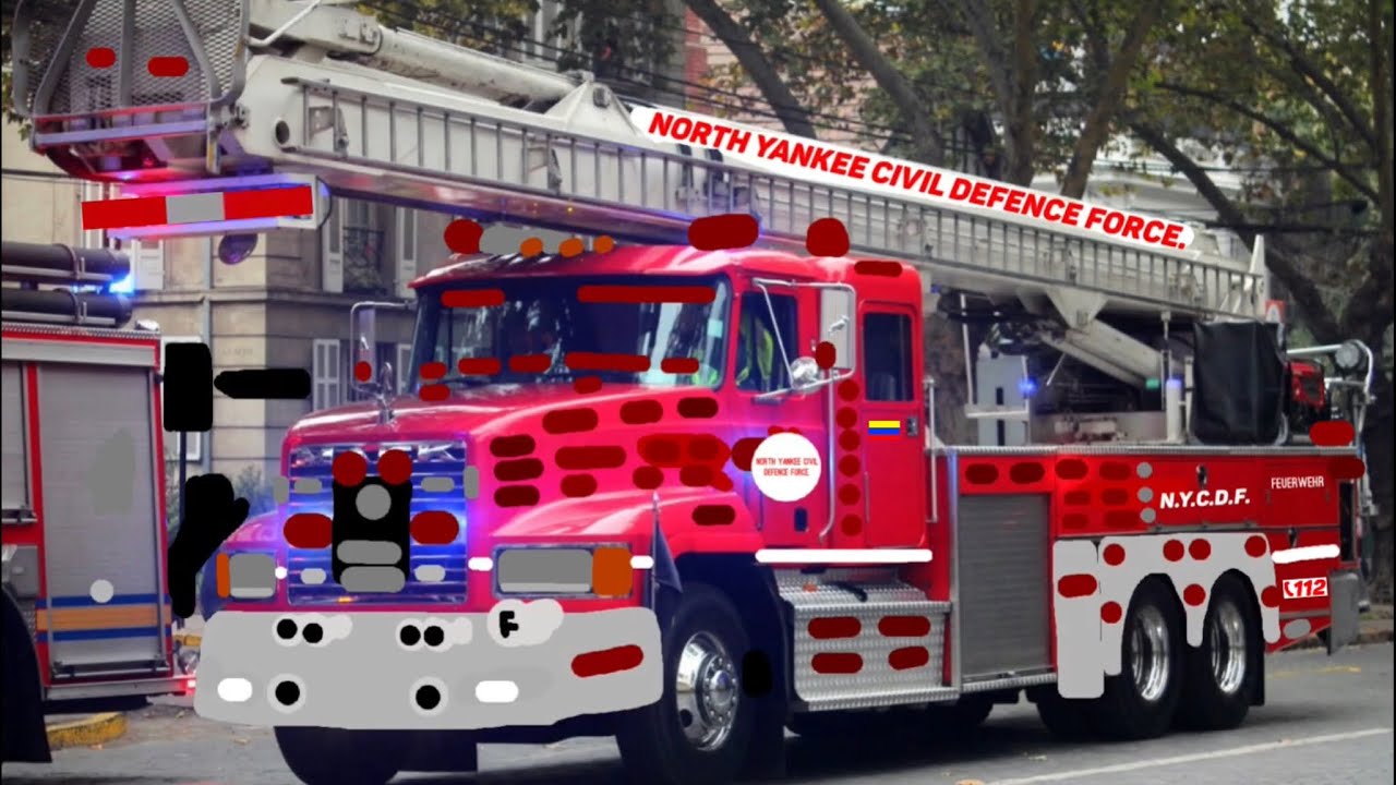 OLD MACK SNORKEL AERIAL PLATFORM LADDER NORTH YANKEE CIVIL DEFENCE ...