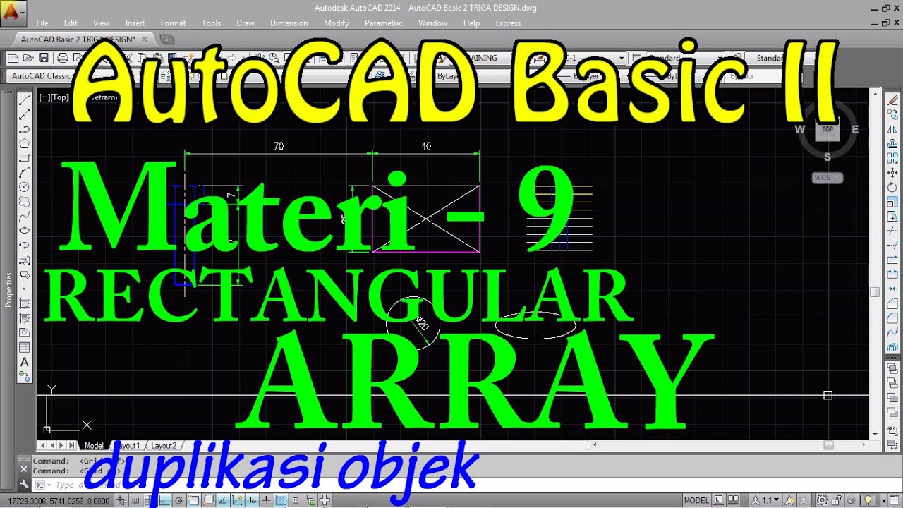 Belajar AutoCAD Basic II : Bagian 9 - Menggandakan Objek (Array ...