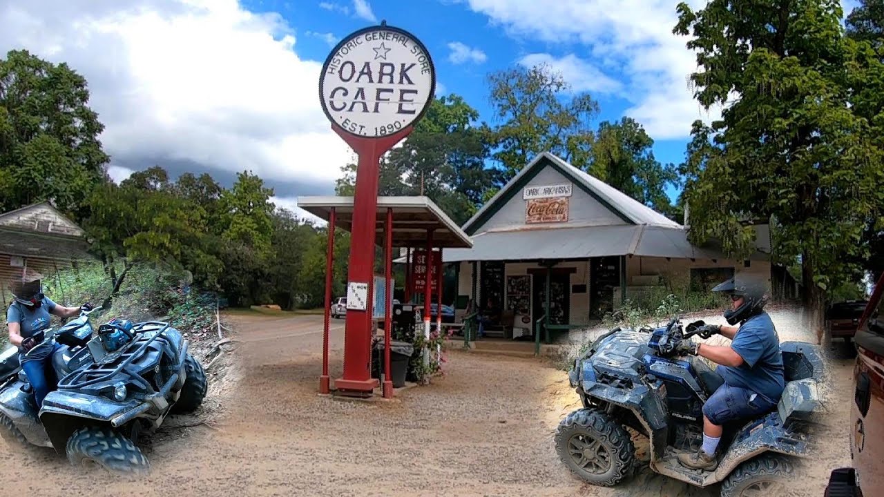 Historic OARK CAFE visit. ATV Ride in. Yamaha Polaris Can-am CFmoto ...