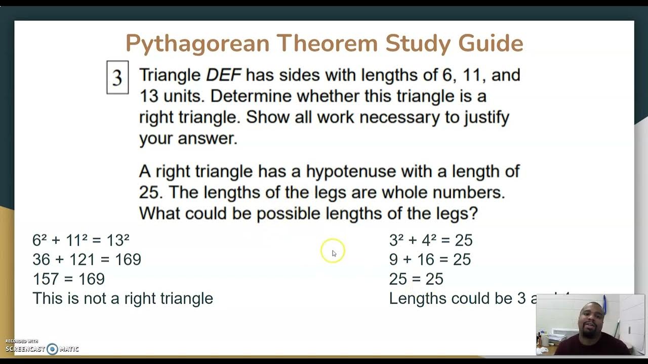 Pythagorean Theorem Study Guide Prerecorded - YouTube