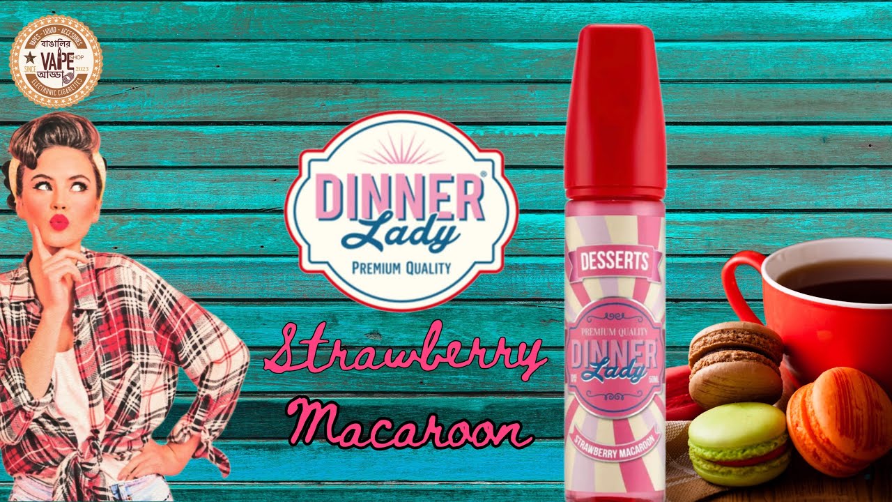 Dinner Lady Strawberry Macaroon review #vape #vaping #asmr #viral ...