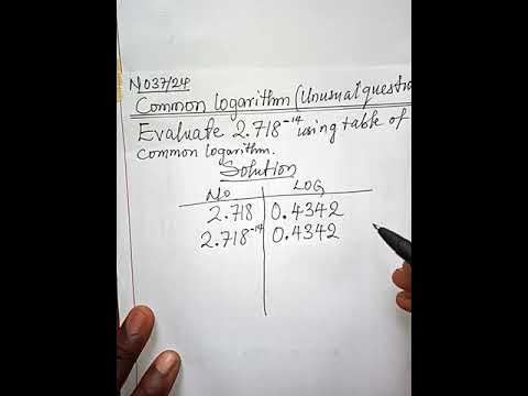 COMMON LOGARITHM (UNUSUAL QUESTION) - YouTube