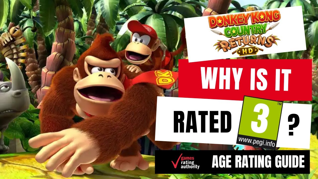 Donkey Kong Country Returns HD | PEGI Age Rating Guide (By The Games Rating Authority - YouTube