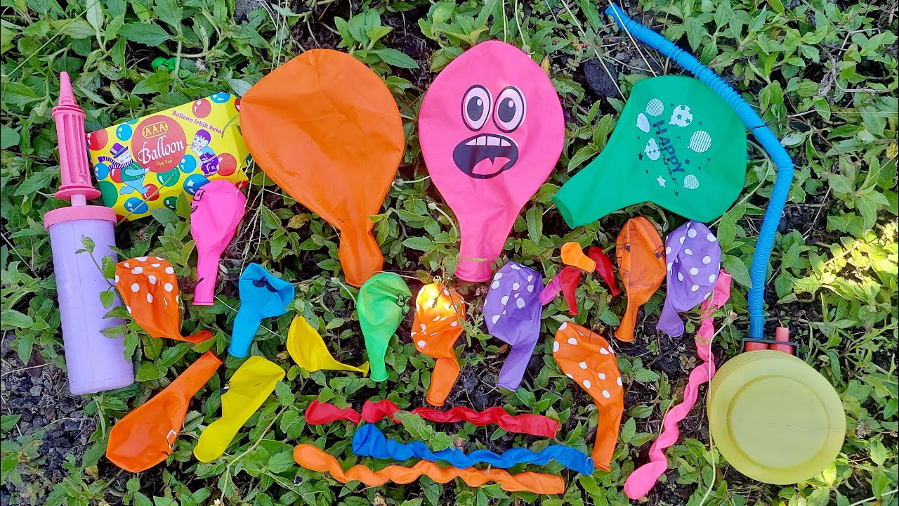 Pompa balon warna warni, popping balloons, fun balloons, balon meletus ...