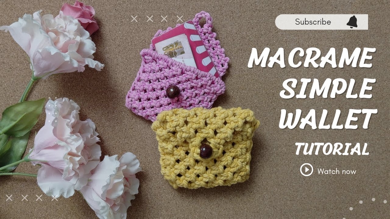 DIY | easy tutorial macrame simple wallet | dompet sederhana Dari Tali katun - YouTube