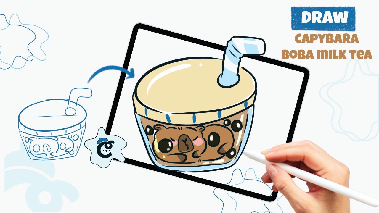 How To Draw a Capybara Boba Milk Tea (Step-by-step) - YouTube