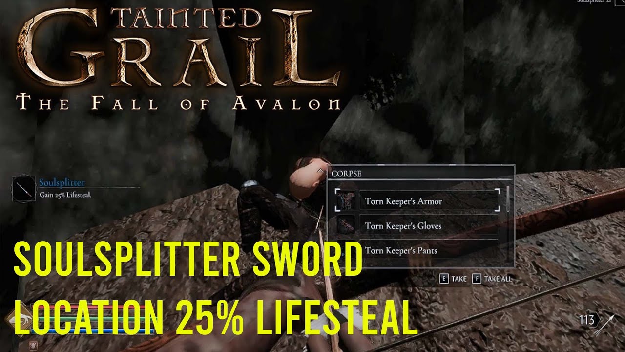 Tainted Grail: The Fall of Avalon - SoulSplitter One Handed Sword - YouTube