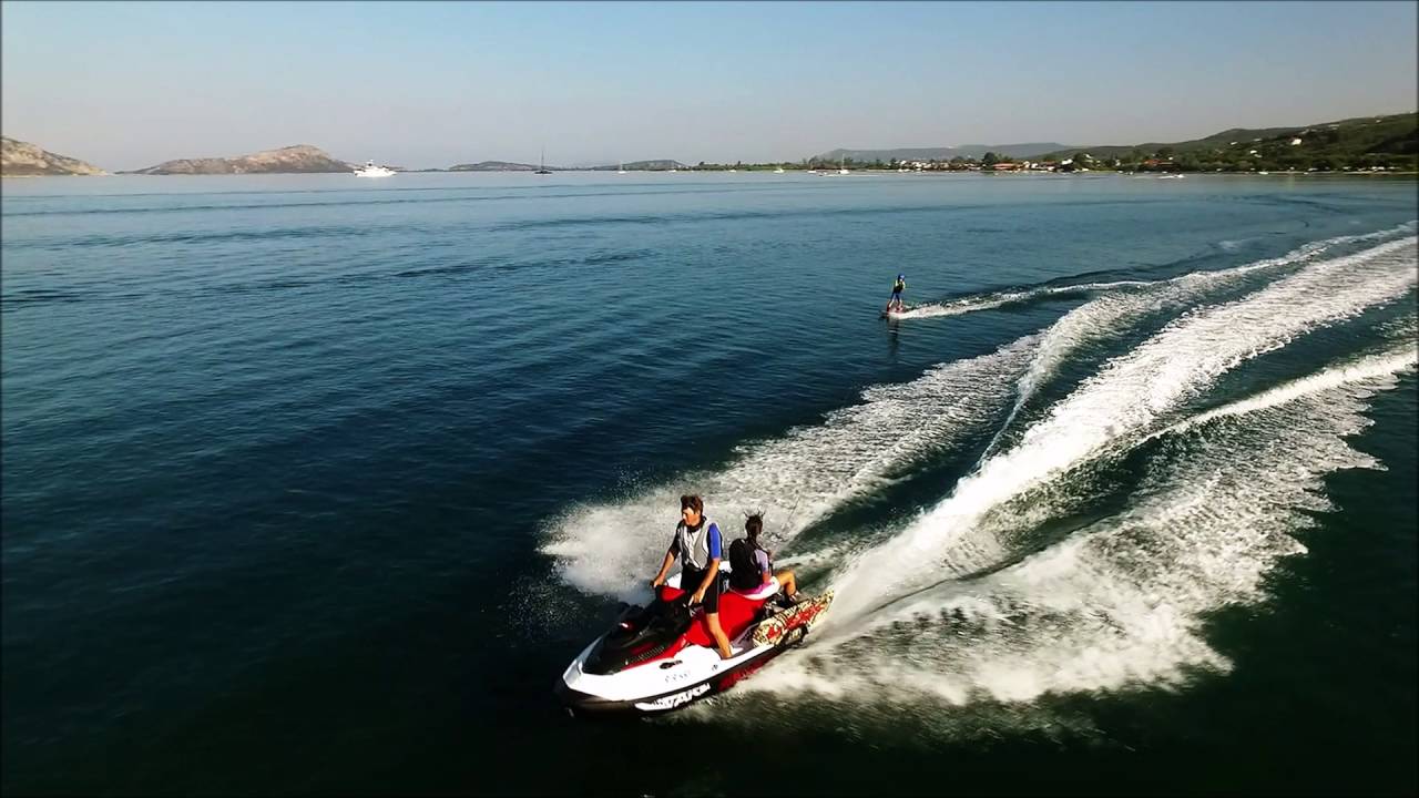 Seadoo Wake Pro 215 pulling wakeboarders in Navarino Part Three - YouTube