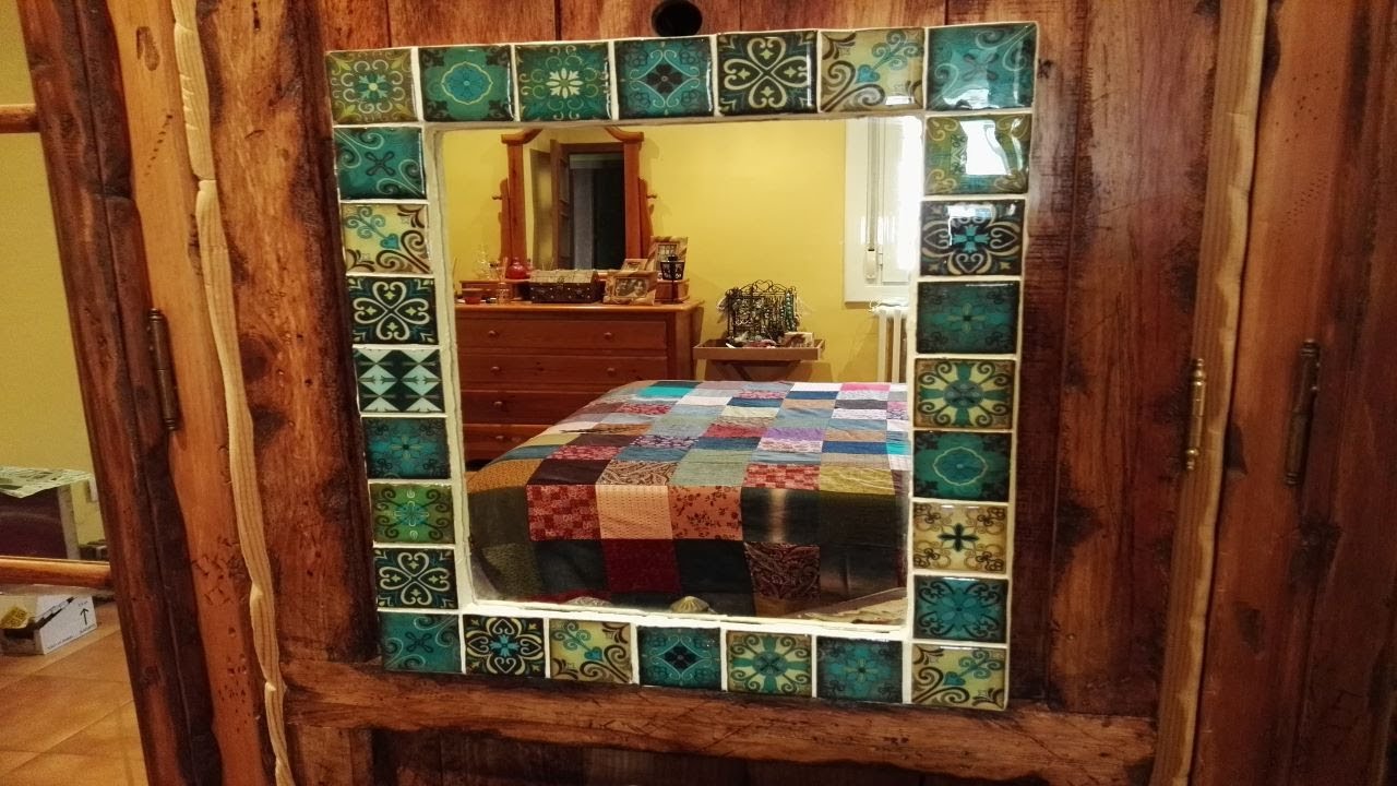 HOW TO MAKE A VINTAGE MIRROR WITH FALSE TILES / CÓMO HACER UN ESPEJO ...