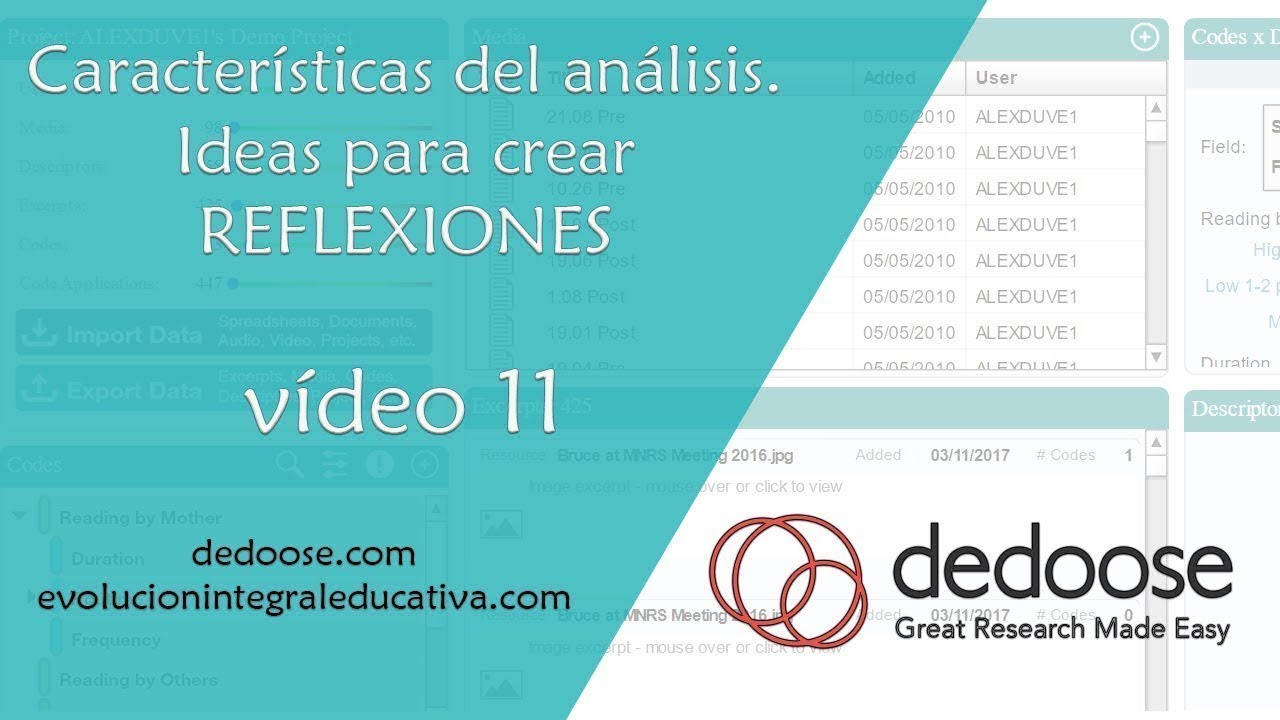 Utiliza las herramientas de análisis de Dedoose - YouTube
