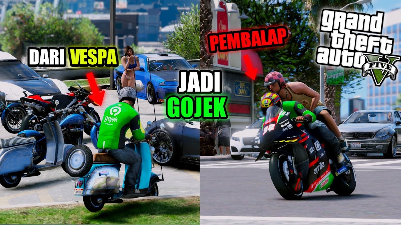 JADI GOJEK PAKE MOTOGP!! | BERAWAL DARI BAPAP LIAR - GTA 5 MOD - YouTube