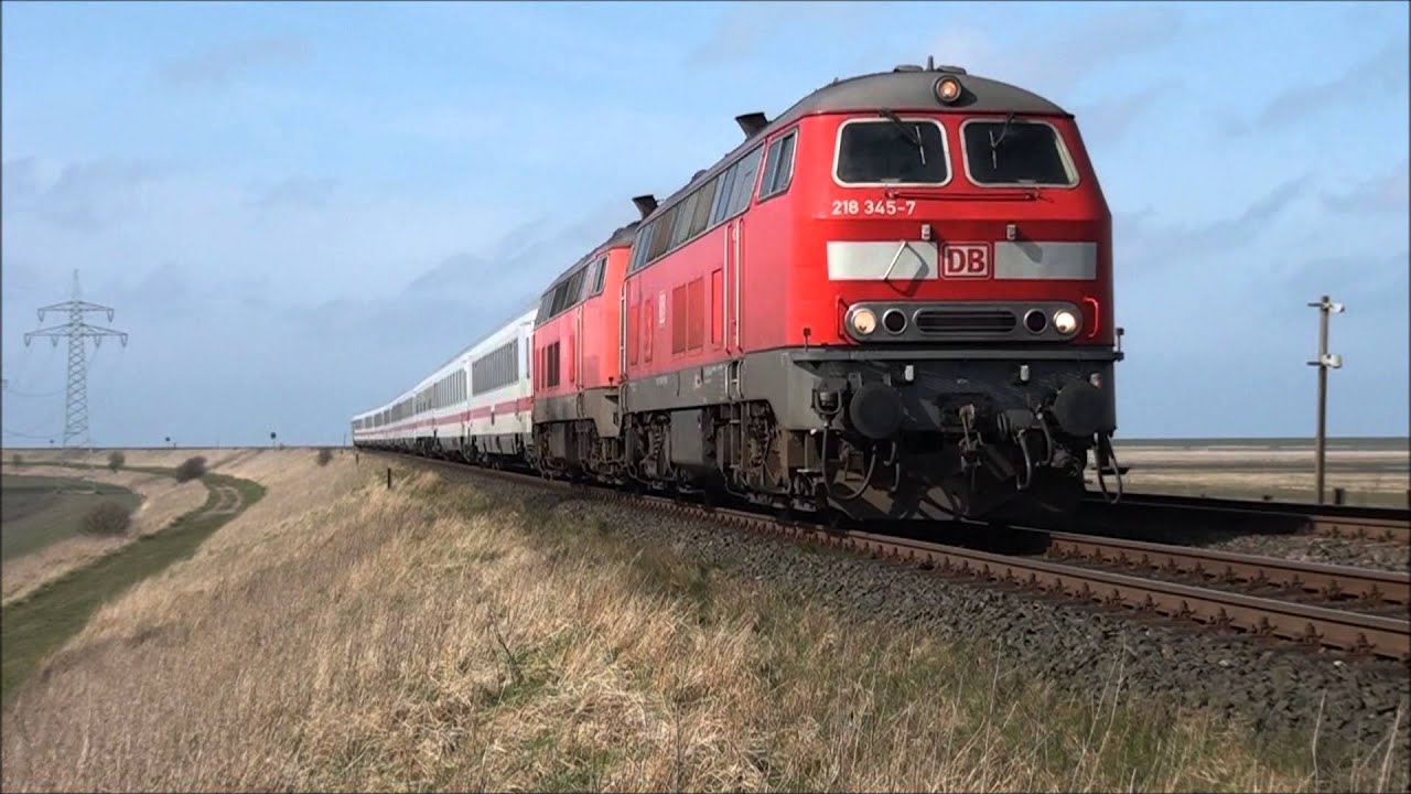 Züge in Deutschland 10 - Sylt shuttle plus BR628, BR218 mit autozug und ...