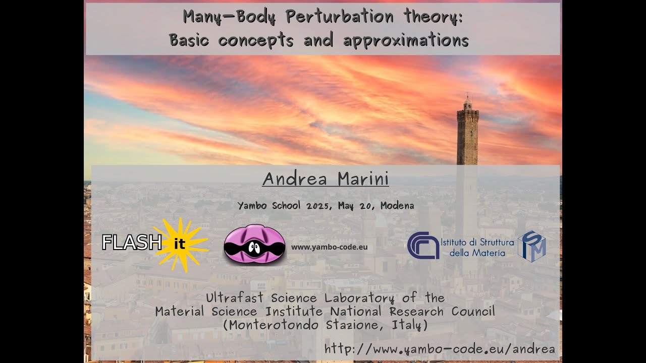 Introduction to Many-Body Perturbation Theory - YouTube