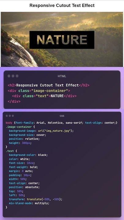Responsive Cutout Text Effect - YouTube