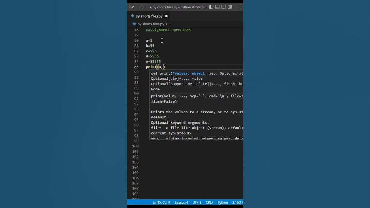 Assignment Operators Python Pythonforbeginners Learnpython Pythontutorial Assignment Youtube