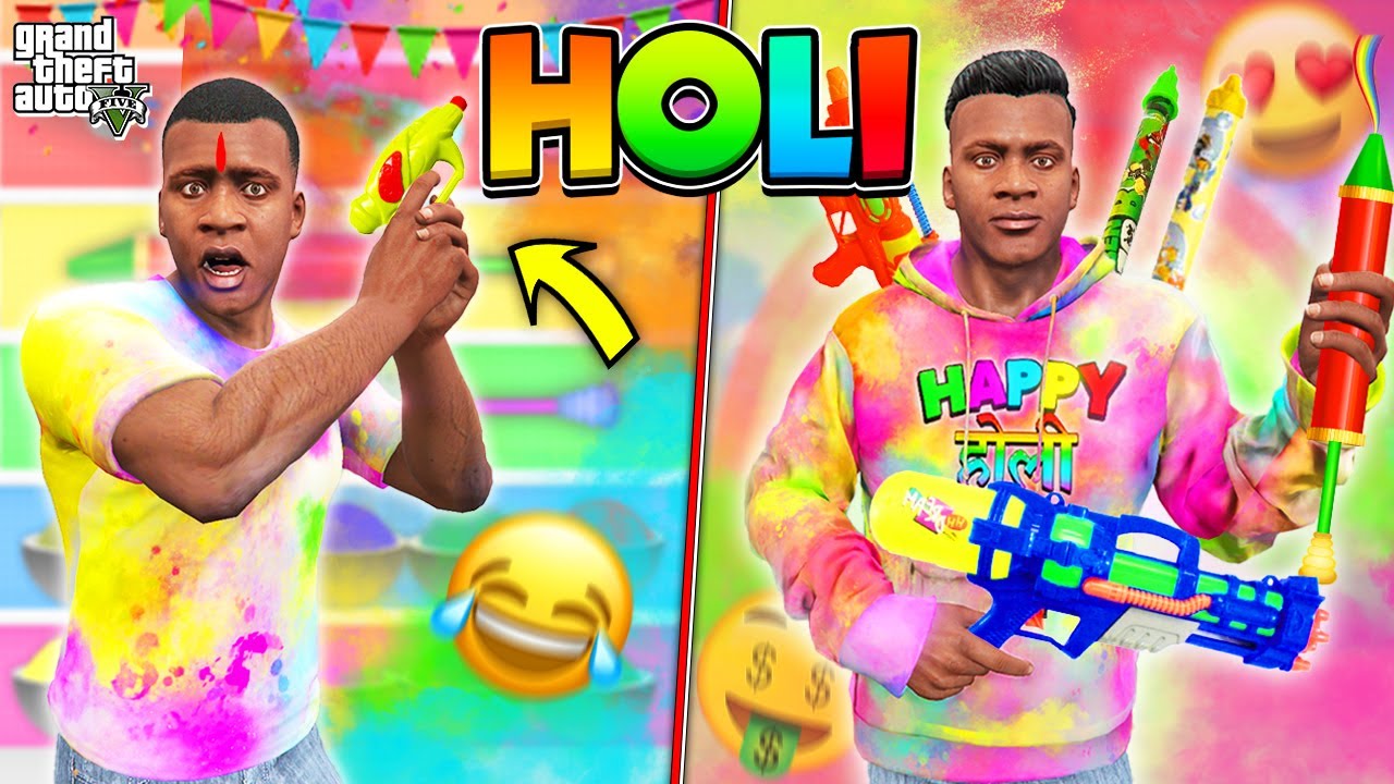 😂GTA 5 : Playing HOLI in GTA 5! (2023) - YouTube