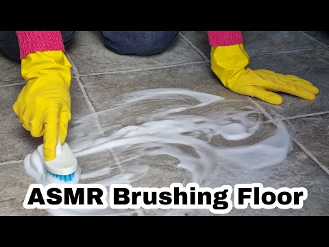 ASMR Cleaning the Kitchen Floor | Relaxing Scrubbing, Wiping, Spraying Sounds | No Talking