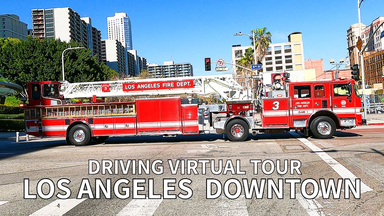 🚗DTLA - Driving virtual tour downtown Los Angeles - California, USA ...