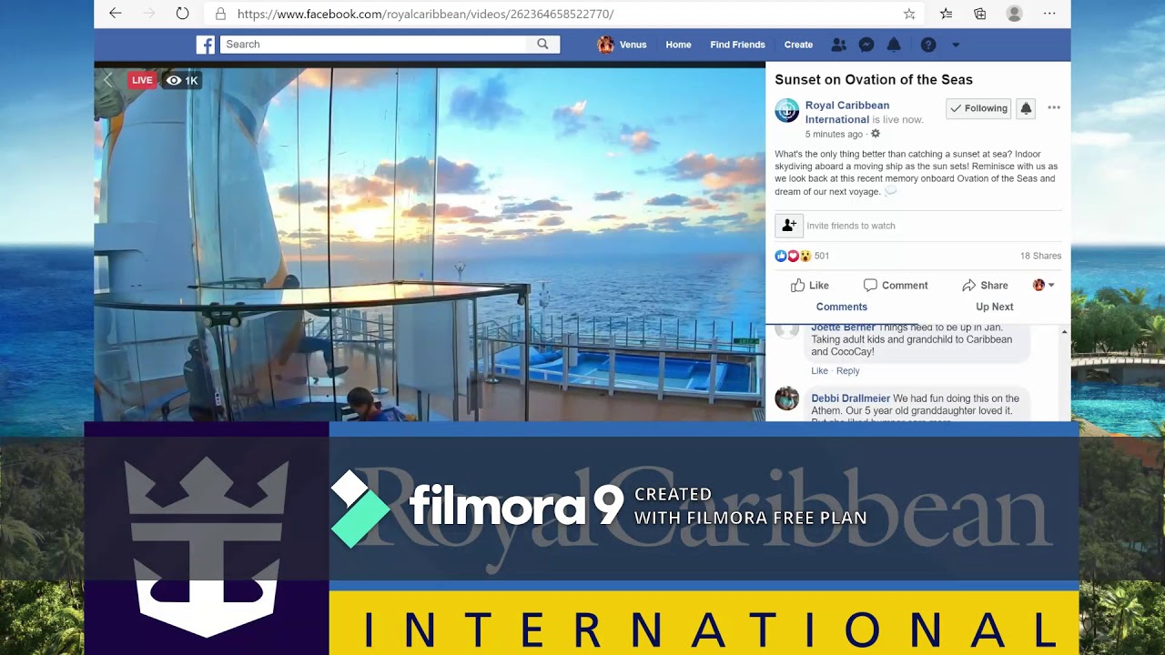 RCI Facebook Sunset Live Stream Aboard The Ovation of the Seas (Draft 1 ...