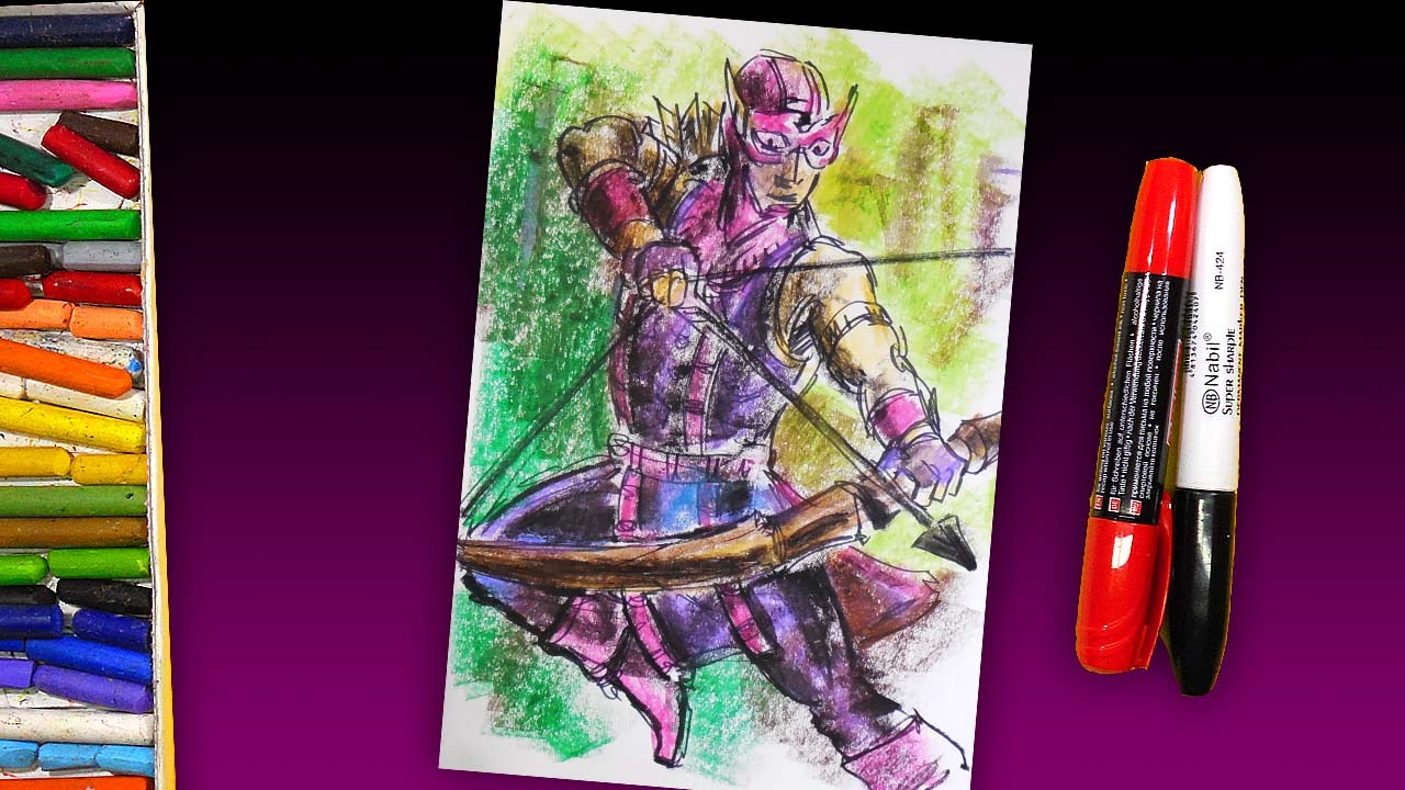 How to draw Hawkeye / Marvel Comics - YouTube