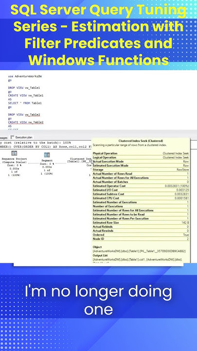 SQL Server Query Tuning Series - Estimation with Filter Predicates and ...