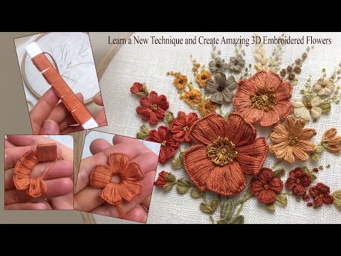 Learn This Technique to Make Endless 3D Embroidery Flower Designs!