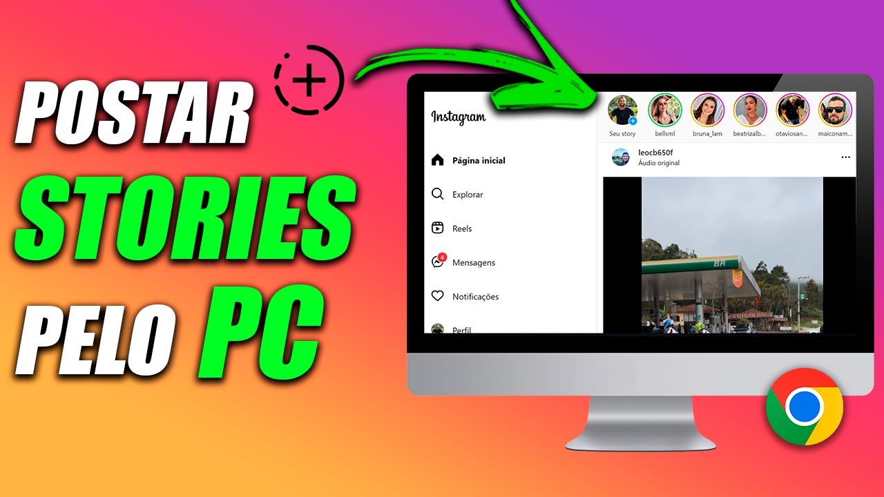 COMO POSTAR STORIES PELO PC - YouTube