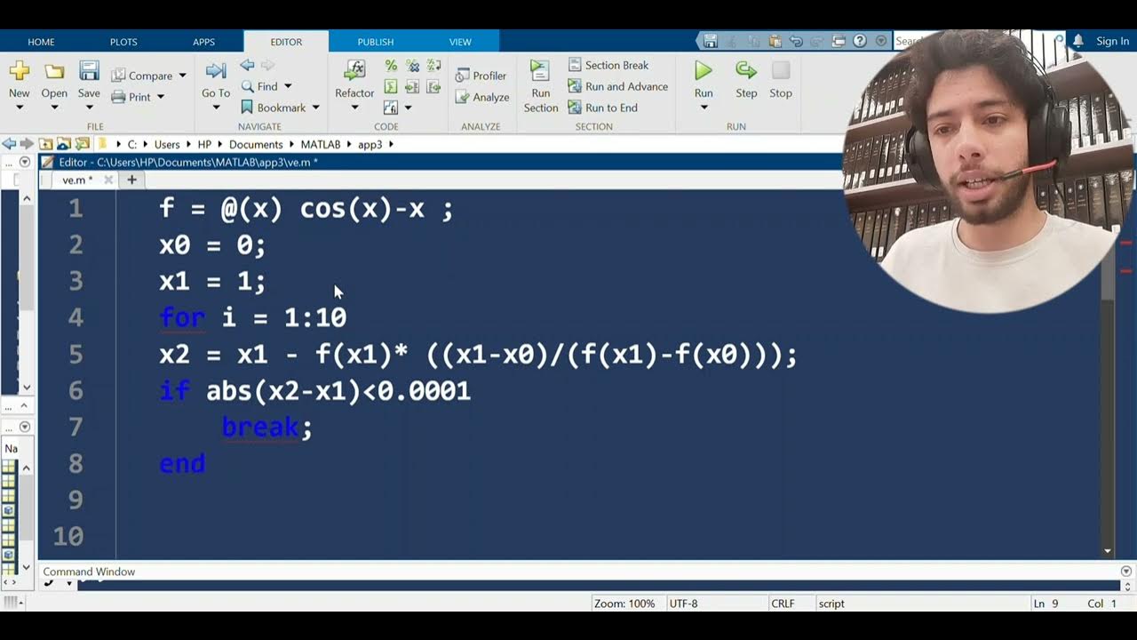 Secant Method In Matlab Youtube