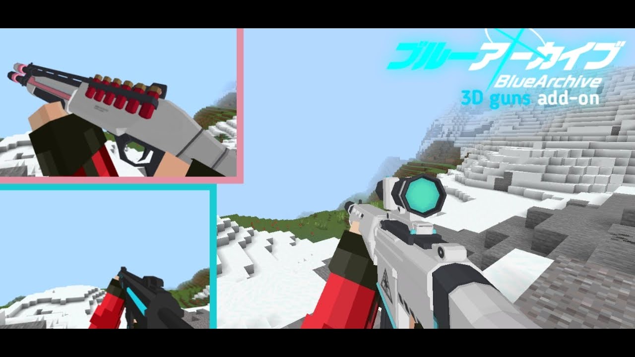 Showcase addon Blue Archive | Minecraft 3D guns addon - YouTube