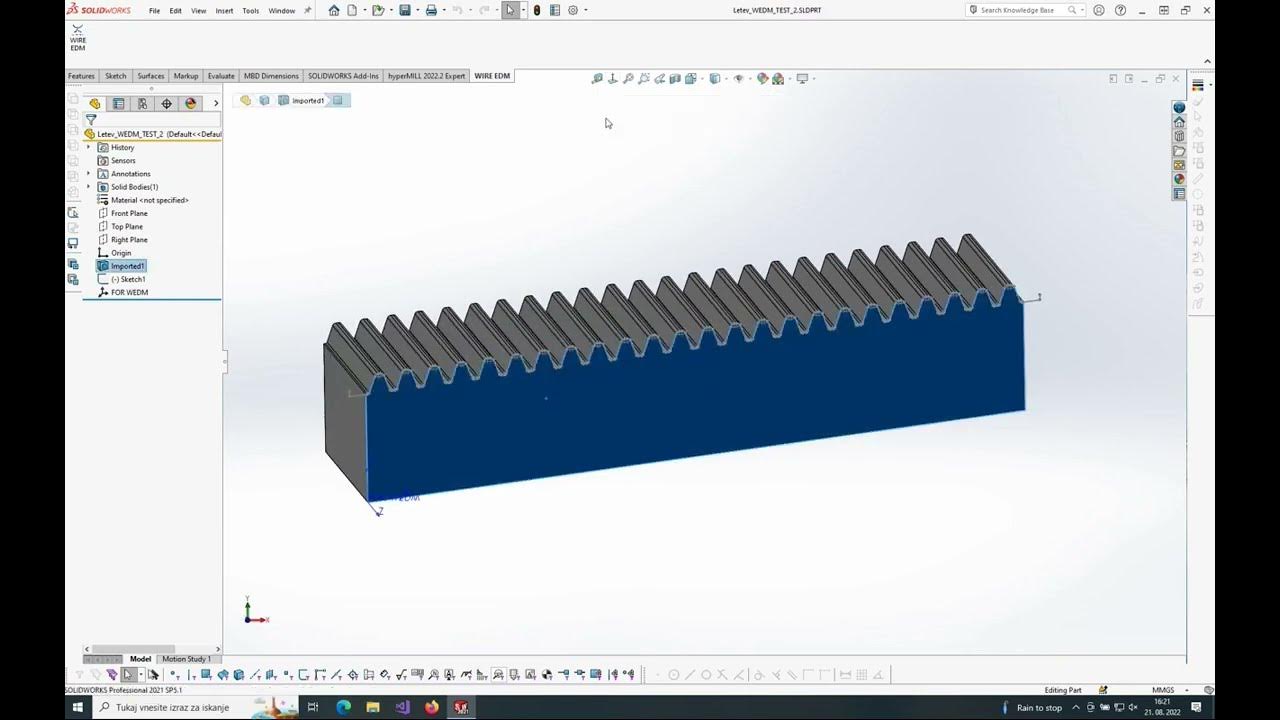 Wire EDM programiranje - SolidWorks API - YouTube
