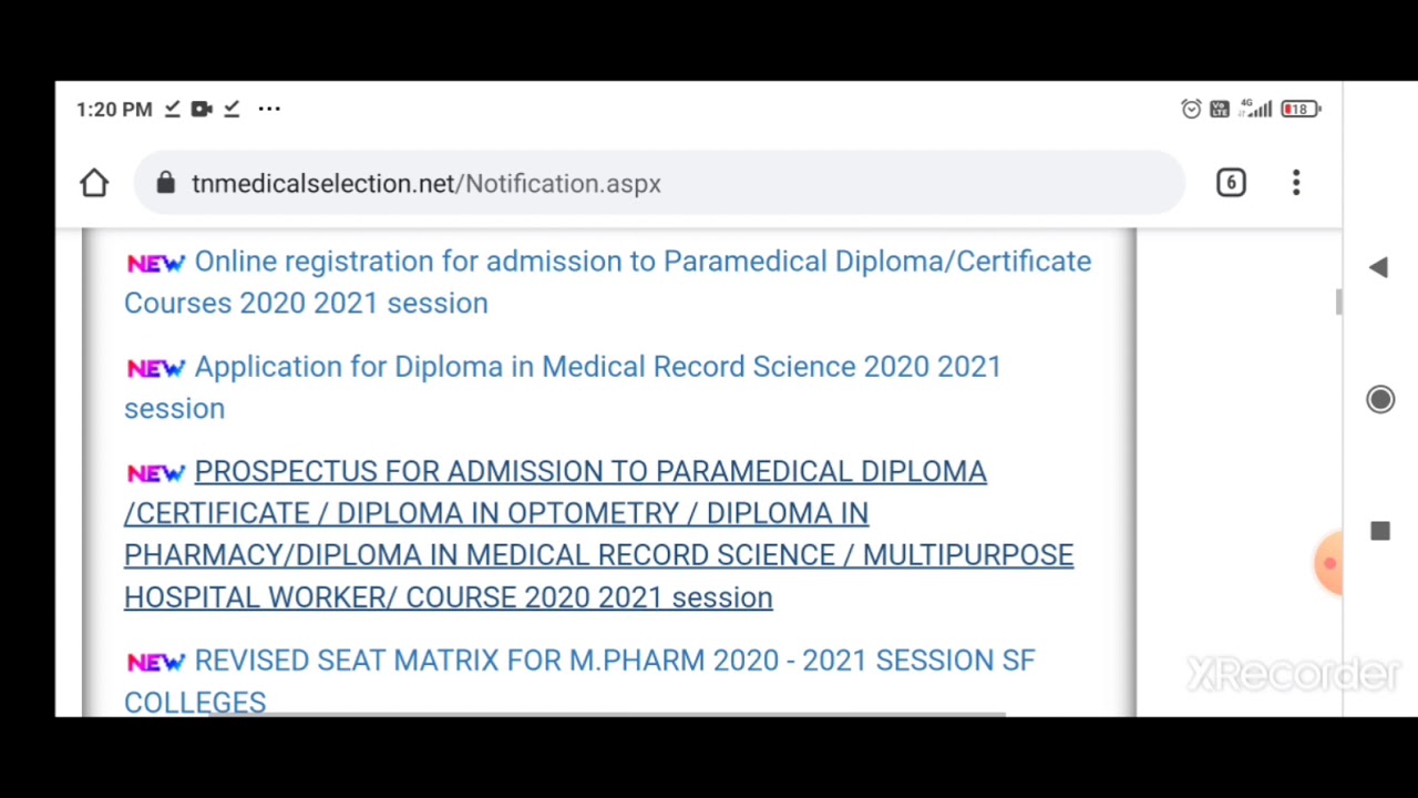 PARAMEDICAL DIPLOMA COURSE#ONLINE APPLICATION STARTED#TN - YouTube
