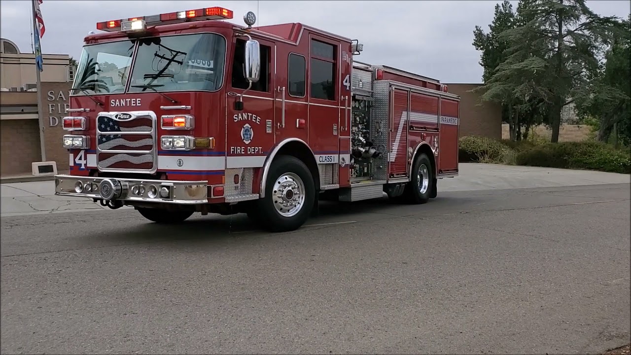 Santee Fire Department Engine 4 Responding - YouTube