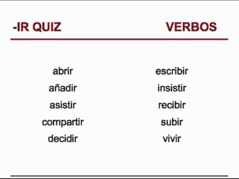 Spanish Grammar Quiz #6: Present tense -ir verbs (2) - YouTube