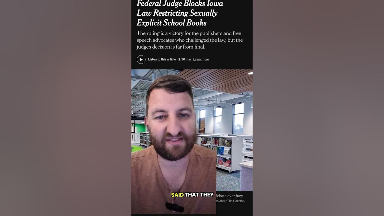 A law in Iowa banning sexually explicit material in school libraries has been blocked by federal ...