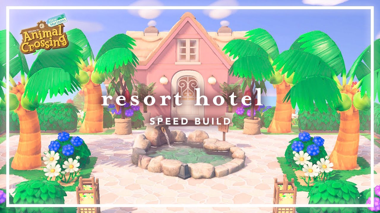 Tropical Resort Hotel | Animal Crossing Speed Build - YouTube