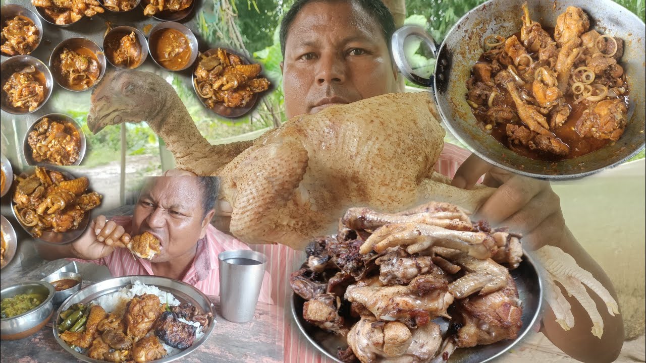 Big Pieces Of Chicken Gravy With Tomato Cooking n Eating !! Dao Bedor ...
