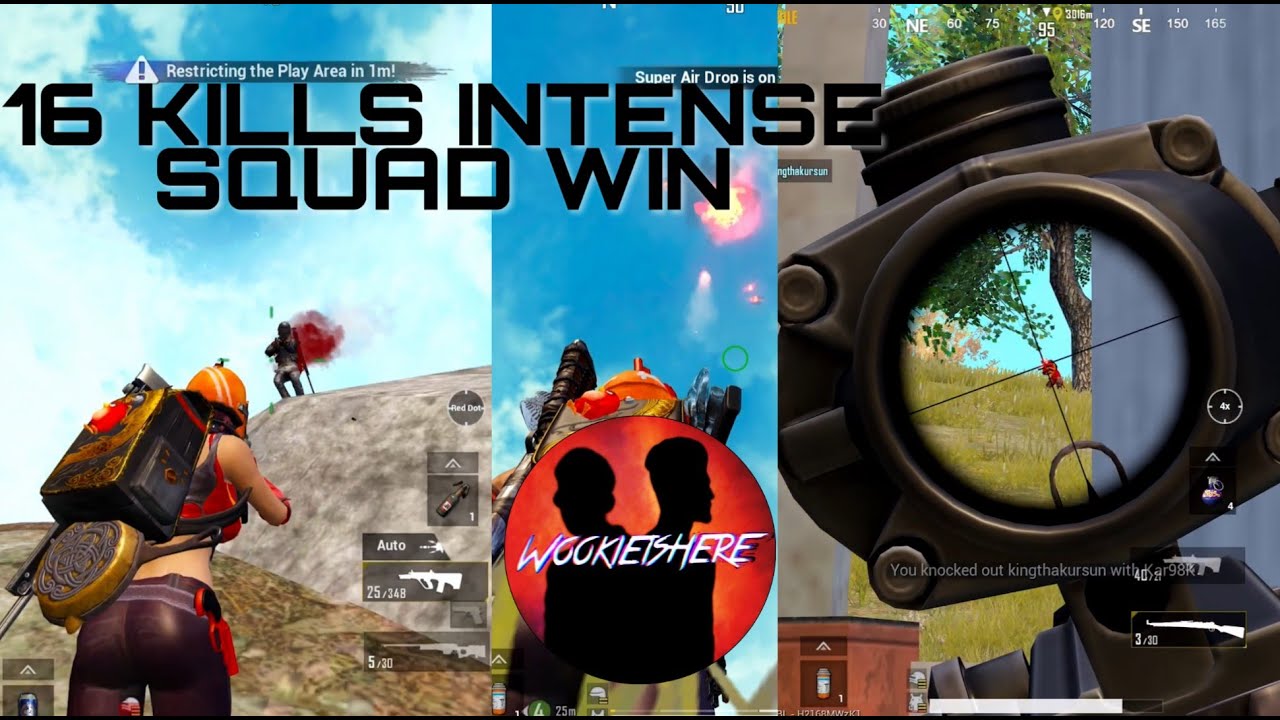 INTENSE SQUAD WIN | ALMOST 1 V 4 | 16 KILLS | PUBG MOBILE - YouTube
